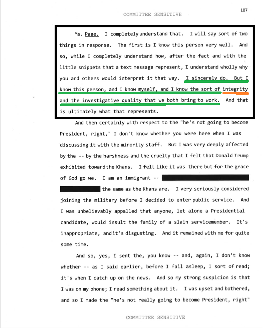 Our analysis of Lisa Page's testimony. - DC Document Reports