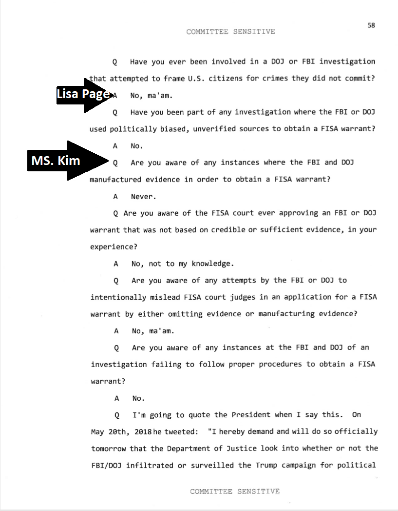 Our analysis of Lisa Page's testimony. - DC Document Reports