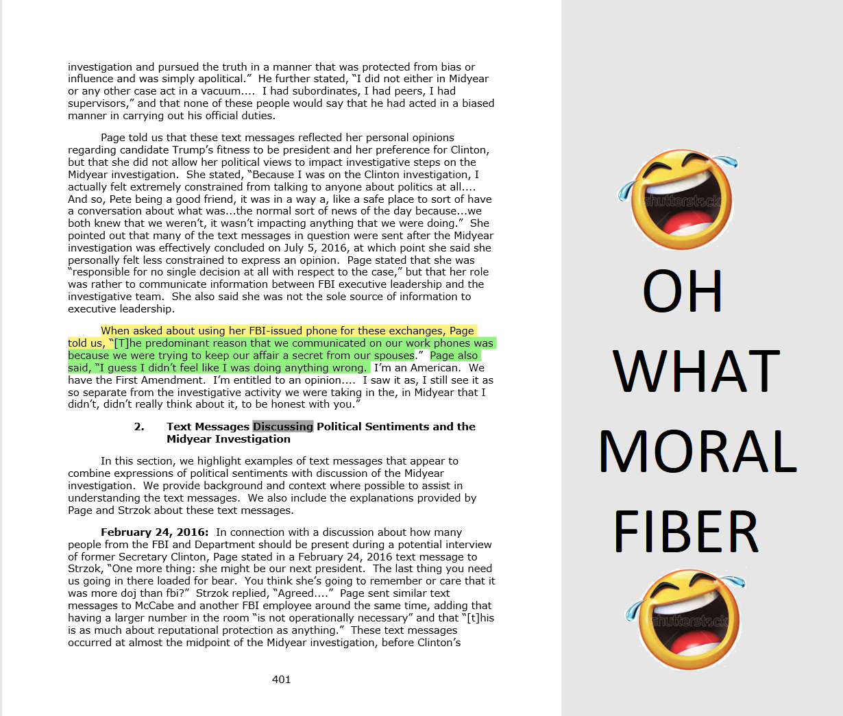 Our analysis of Lisa Page's testimony. - DC Document Reports