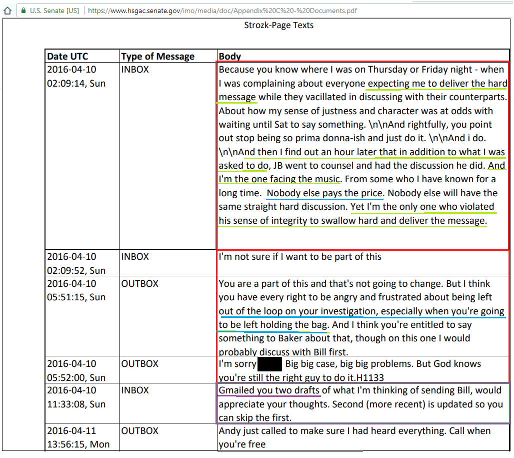 Our analysis of Lisa Page's testimony. - DC Document Reports