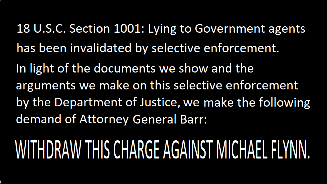 Selective enforcement has invalidated U.S.C. 1001. - DC Document Reports